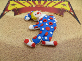 Bouton fantaisie Cavertine clown bleu